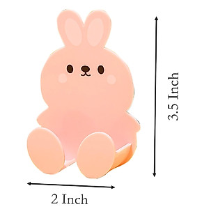 YIKANGHENG 4 Pcs Self Adhesive Plug Hooks, 4 Color Rabbit Design Plastic Plug Organizer Wall Hooks (4)