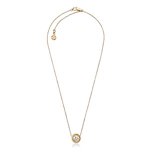 Michael Kors Stainless Steel and Pavé Crystal Pendant Necklace for Women, Color: Gold (Model: MKJ5340710)
