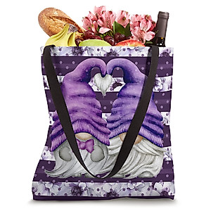 Purple Gnome Lover Motif - Cute Aesthetic Anemones Pattern Tote Bag