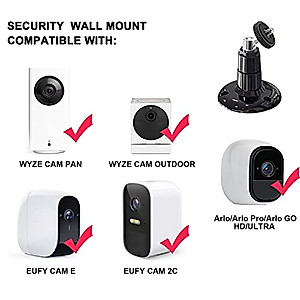 BFYTN 3 Pack Wall Mount Compatible with Ring Stick Up Cam Wired/Battery and Ring Indoor Cam HD Security Camera,360 Degree Adjustable Mounting Bracket (Black)