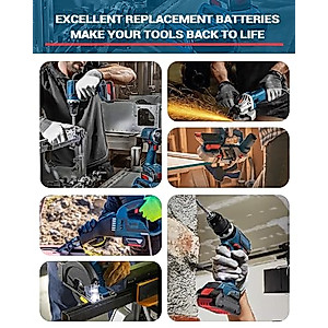 2Pack BAT609 6000mAh 18V Battery and Charger Kit Replacement for Bosch 18 Volt Battery Li-ion Compatible with Bosch 18v Battery & Charger Combo Starter Kit BAT609G BAT610G BAT611 BAT612 BAT618 BAT618G