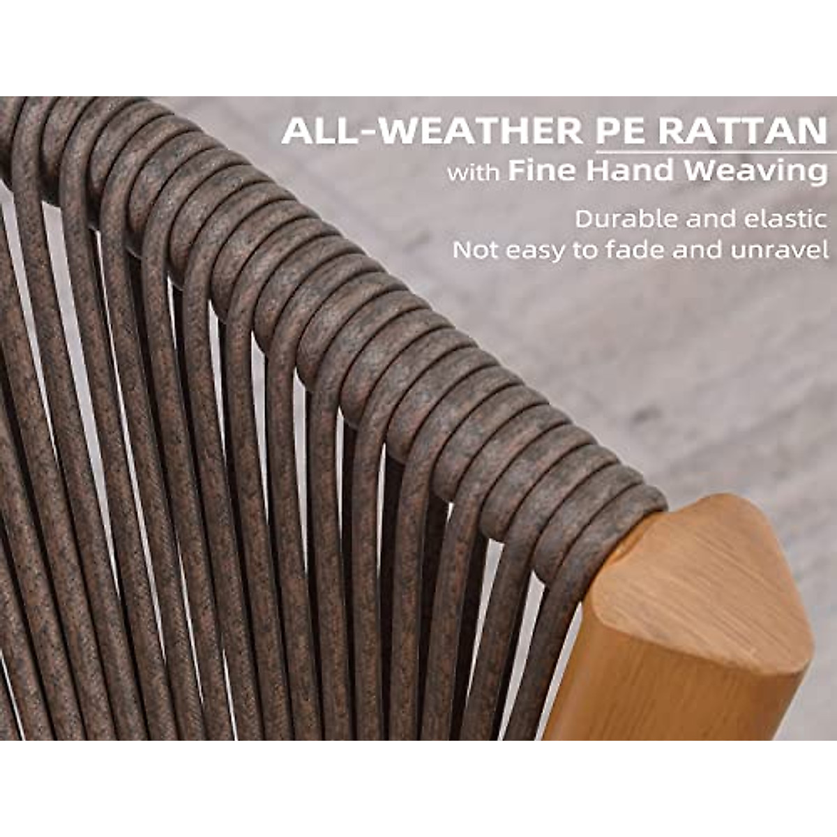 PURPLE LEAF 7 Pieces Outdoor Dining Set All-Weather Wicker Outdoor Patio Furniture with Table All Aluminum Frame for Lawn Garden Backyard Deck Patio Dining Set with Cushions, Brown