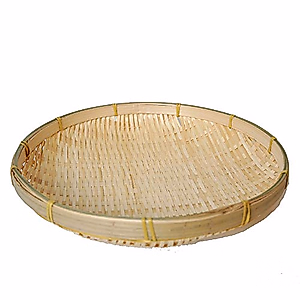 100% Natural Handmade Woven Bamboo Basket Tray U Shape Holder Bulk Food Flat Shallow Basket Size 5inch 6inch 10inch 15inch Bulk All Size Available for Customizing (13cm/5")