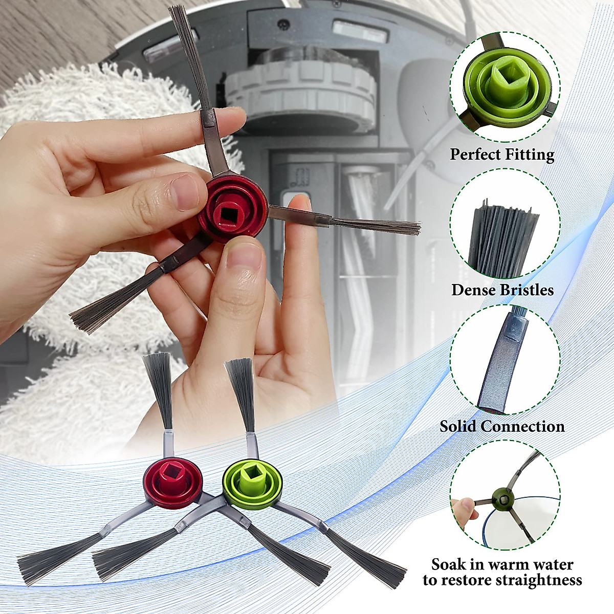 Vacuum Cleaner Floor Care Replacement Parts Kit Compatible With ECOVACS DEEBOT X1 Omni / X1TURBO / X1 Plus Robot Vacuum Cleaner, 5 Dust Bags, 4 Mop Cloth Pads, 2 Hepa Filters, 8 Side Brushes(19pcs)…