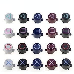 3 Sets Replacement for PS4 Pro Slim Controller 2.0 Version Cross Key ABXY Button Repair Parts (White)