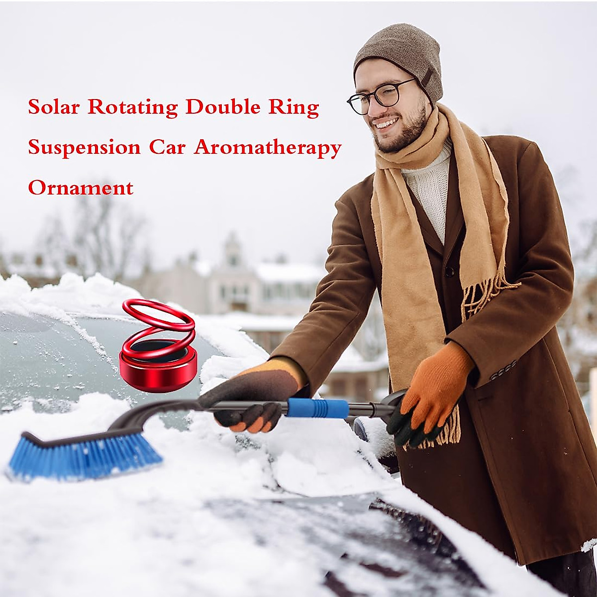 2025 New Portable Kinetic Molecular Heater, Solar Rotating Double Ring Suspension Car Aromatherapy Ornament, Portable Kinetics Heater For Car Kinetics Molecular (4Pcs)