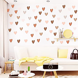 6 Sheets Boho Heart Wall Stickers Nursery Wall Decor Wall Stickers and Murals for DIY Cute Decorations Kids' Room Decor Girls Bedroom