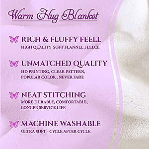 Warm Hugs Gift Throw Blanket,Inspirational Gifts for Women, Get Well Soon Gifts, Appreciation Gifts, Encouragement Gifts, 50"x 60"Purple Throw Blankets Gifts for Birthday Love Support Friendship