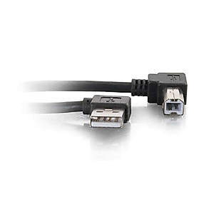 C2G Legrand USB Cable, USB A to B Cable, Black Right Angle USB Cable, 1 Meter (3.3 Feet) C2G USB Cable, 1 Count, C2G 28109