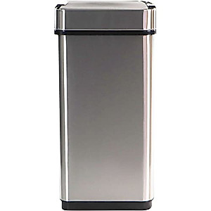 Hanover 50-Liter / 13.2-Gallon Stainless Steel 50 Liter / 13.2 Gallon Hands Free Trash Can Garbage Bin, Fingerprint Resistant, Soft Close, Sensor Lid