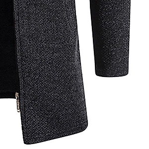 Men Long Open Front Cardigan Sweater Full Zip Knitted Hoodie Jacket Longline Hooded Cardigans Sweaters with Pockets (Dark Grey,X-Large)
