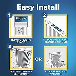 Filtrete 18x18x1 AC Furnace Air Filter, MERV 12, MPR 1500, CERTIFIED asthma & allergy friendly, 3 Month Pleated 1-Inch Electrostatic Air Cleaning Filter, 6-Pack (Actual Size 17.81x17.81x0.78 in)