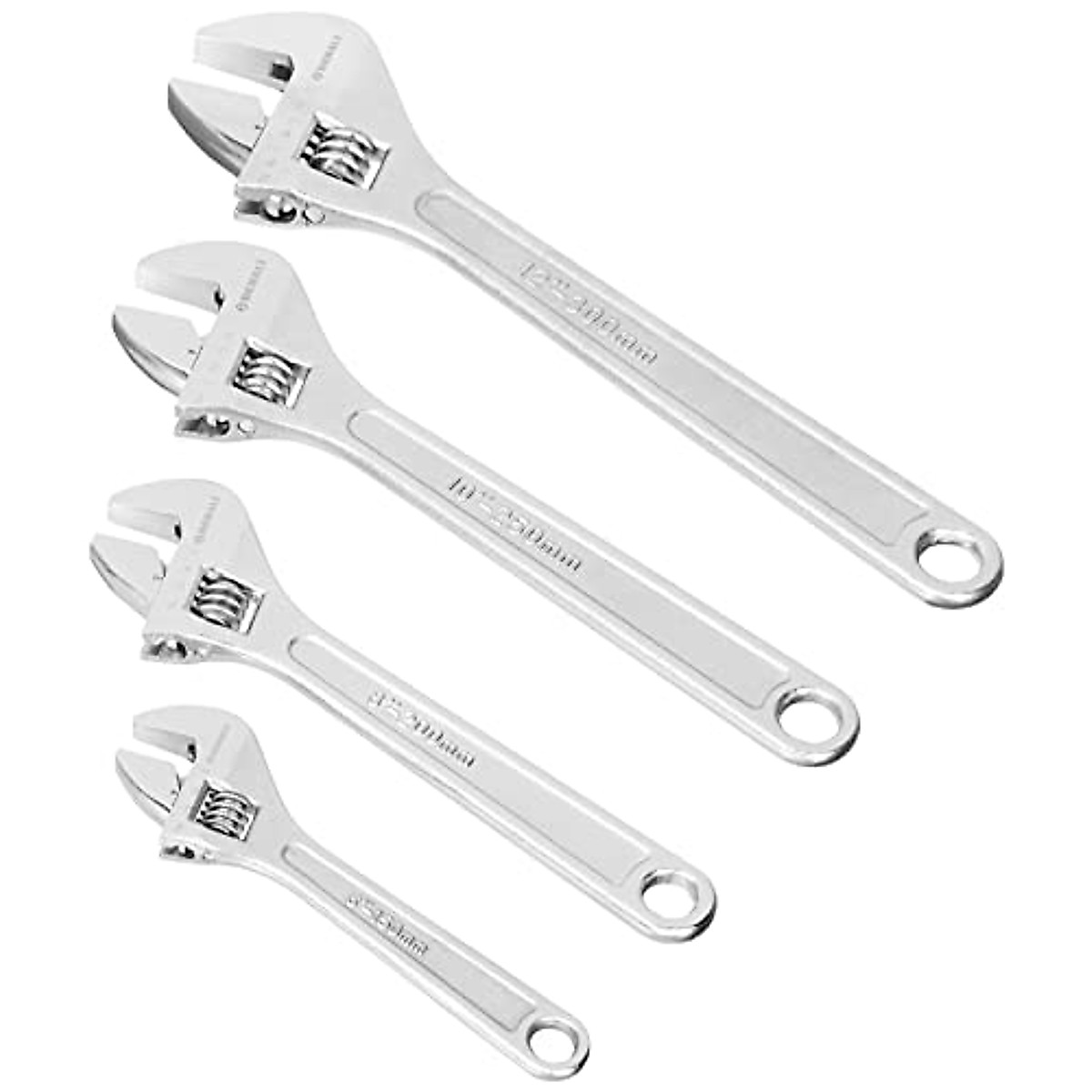 Amazon Brand - Denali Adjustable Wrench Set, 4-Piece (6-Inch, 8-Inch, 10-Inch, 12-Inch)