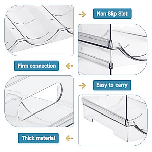 IROONN Large Compartment Water Bottle Organizer, Stackable Water Bottle Organizer for Cabinet, 4 Tier Water Bottle Holder for Kitchen Pantry, Plastic Wine Rack Tumbler Travel Cups Storage