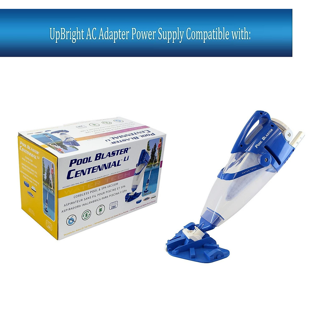 UpBright New 2-Pin AC DC Adapter Compatible with Pool Blaster Centennial Li VLT4 Li VLT4Li 24050GL Water Tech Cordless Pool & SPA Vacuum WaterTech CentennialLi Power Supply Cord Cable Battery Charger