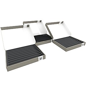 Feldherr Storage Box FSLB040 for Model Railway locomotives, Wagons and Vehicles - 9 Slots for N Gauge Vertical, Amount:3 pcs.