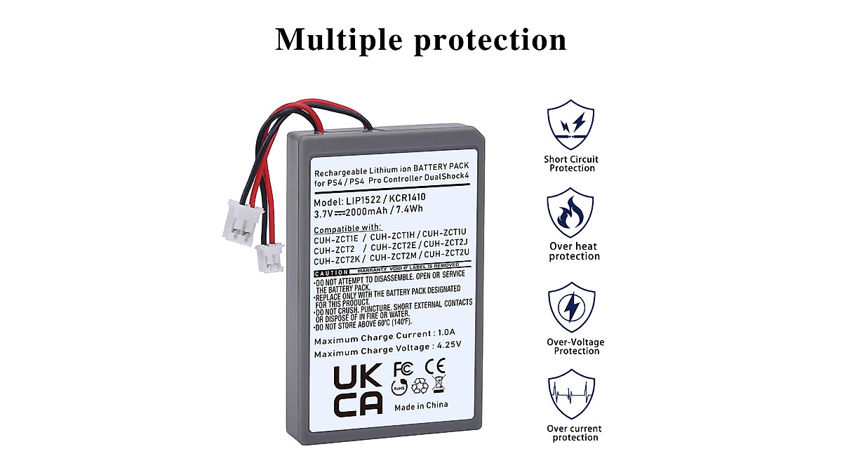 Batmax 2000mAh Battery for PS4 Controllers