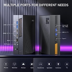 ACEMAGIC Mini PC i7-11800H(8C/16T, up to 4.6 GHz) Mini Computers, 16GB DDR4 512G NvMe SSD, Mini Desktop Computer Small PC Support 4K UHD Triple Display/WiFi 6/BT5.2 for Business/HTPC