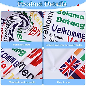 2 PCS Multicultural Decorations Banner International Welcome Flags Decorations 12x60 Inch Around The World Decorations Banners Sports Events Club Birthday School Classroom Party Supplies Decor