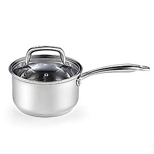 Cook N Home Lid 2-Quart Stainless Steel Saucepan, Silver