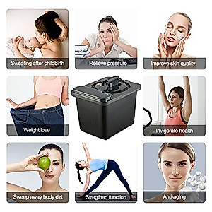 amocane Sauna Steam Portable Pot 4L, Stainless Steel Steam Generator for Saunas Home Spa Fumigation Steam Machine for Body Detox with Remote Control Anti-riot Device (110V, US Plug Black)