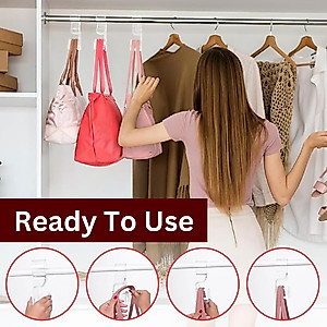 ZECTIQ 6 Pc Acrylic Organizer Set – Premium Clear Bag Organizer and Closet Hanger for Durable Storage – Clear Hanger and Organizer for Luxury Closets