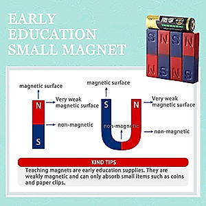 Science Magnet for Kids Bar Magnet Small with North South Identified for Students Teachers Science Experiment Physics Education Toys 2Pcs