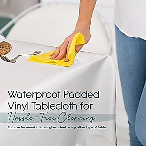 tablecloths by design - Quality Table Pad Protector, Waterproof Vinyl Table Cover for Superior Protection from Spills, Scratches & Heat - Reusable Table Cloth with Cushion Flannel Backing (54 x 108)