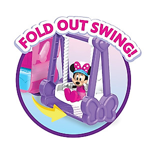 Disney Junior Minnie Mouse Bows-A-Glow Rolling Glamper 13-piece Figures and Playset, Kids Toys for Ages 3 Up, Amazon Exclusive by Just Play