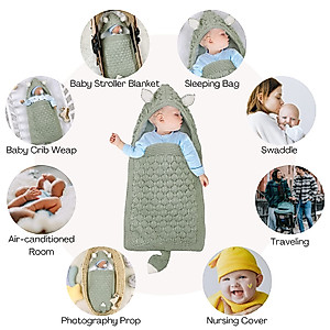 Opewod Unisex Infant Swaddle Blankets Soft Sleeping Bag Fleece Knit Stroller Wraps for Newborn Boys and Girls Warm