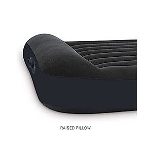 INTEX 64147ED Dura-Beam Standard Pillow Rest Air Mattress: Fiber-Tech – Full Size – Built-in Electric Pump – 10in Bed Height – 600lb Weight Capacity