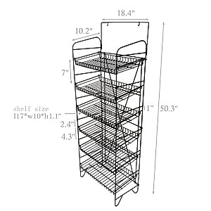 FixtureDisplays® Wire Display for Chips, Snacks, Packaged Foods Boxes Jars Cans Beverage Beer T-Shirts 18X10X50 12118-NPF