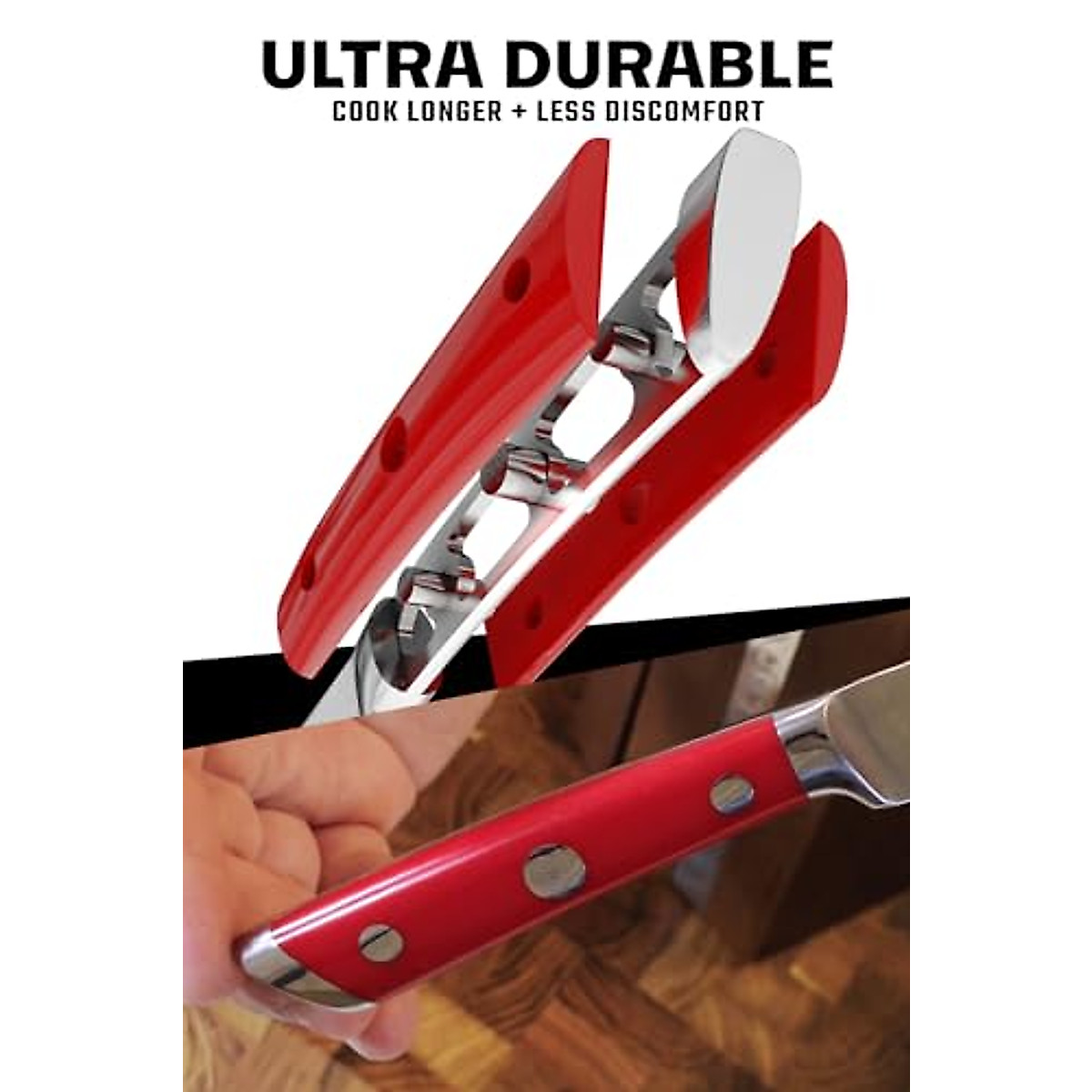 DALSTRONG Steak Knife Set - 8 Piece - 5 inch Straight Edge Blade - Gladiator Series Elite - Forged High-Carbon German Steel Dinner Kitchen Knife - Red ABS Handle - Folding Block Set - NSF Certified