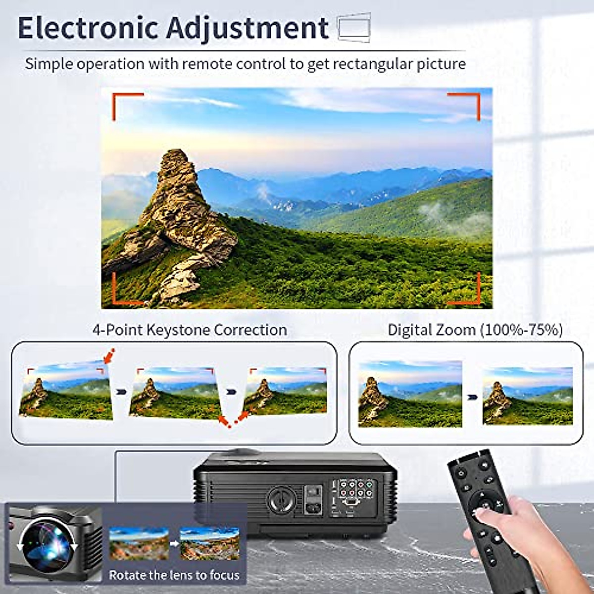Smart Android WiFi Bluetooth Projector 1080P HD Home