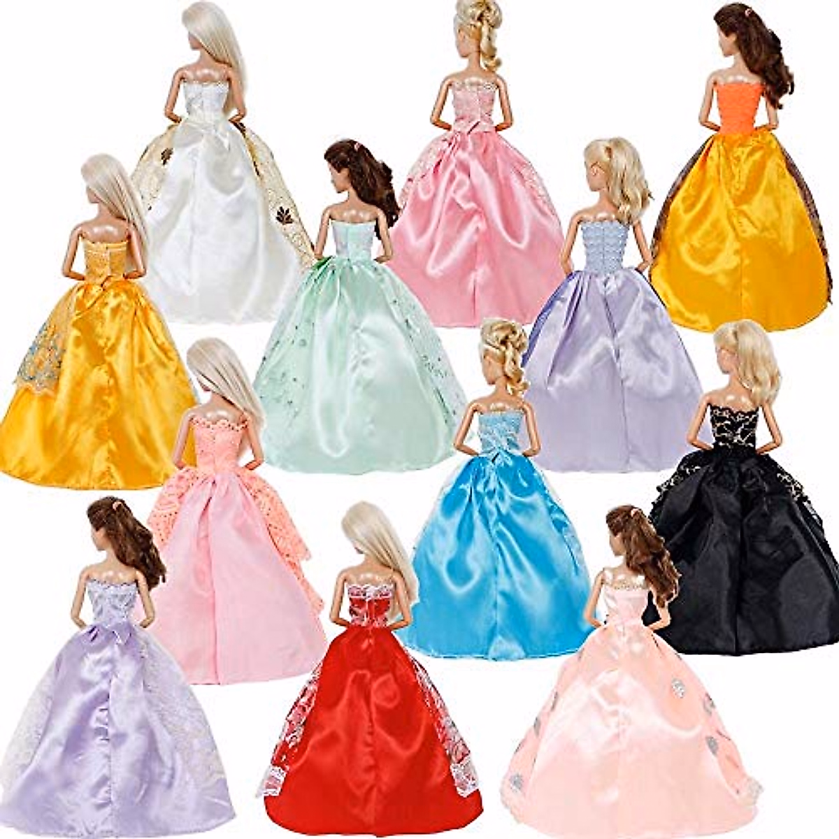 GIETIOS 5Pcs Handmade Clothes Dress for Doll Wedding Party Dresses Gown Outfit Costume Suit for 11.5 inch Dolls Random Style
