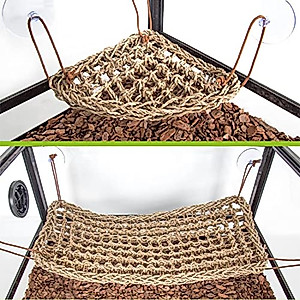 Bearded Dragon Hammock Reptile Jungle Vines Flexible Reptile Leaves with Suction Cups for Climbing Branches Habitat Terrariums Decoration Accessories Chameleon Lizards Gecko Frogs Snakes