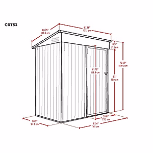 Metal Outdoor Galvanized Steel Storage Shed with Lockable Doors for Backyard or Patio Storage of Bikes, Grills, Supplies, Tools, Toys, for Lawn, Garden, and Camping, Tan (5x3)