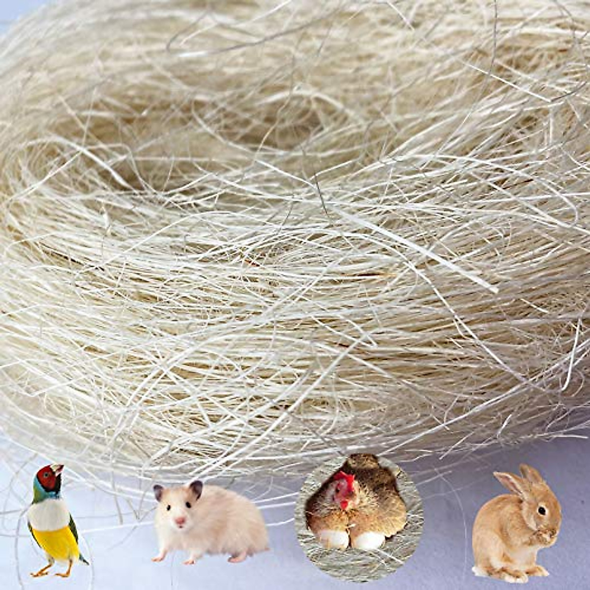 kathson Bird Nesting Materials Coconut Fiber Bird Nest Bedding Material Warm and Breathable Linen Silk for Bird Small Animals (6 Pack)