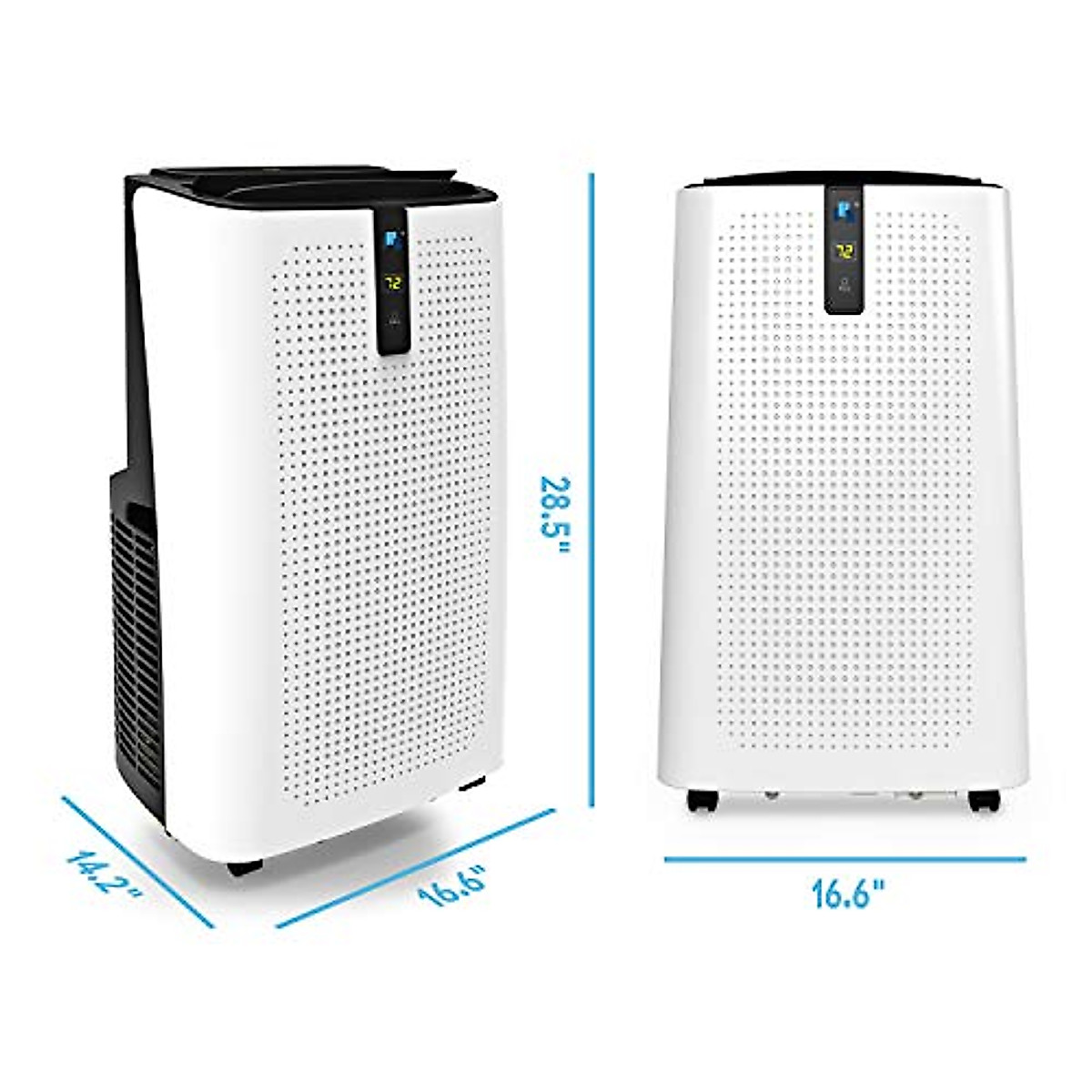 JHS A018-12KR/A 12,000 BTU Portable Air Conditioner 3-in-1 Floor AC Unit with 3 Fan Speeds, Remote Control and Digital LED Display, Cover up to 400 Sq. Ft, White