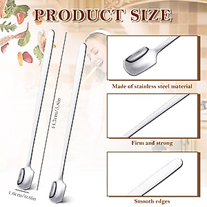 100 Pcs Coffee Stirrers Long Handle Spoon for Drink Bar Mixing Spoon Long Spoon Stainless Steel Cocktail Stirrers Spoons