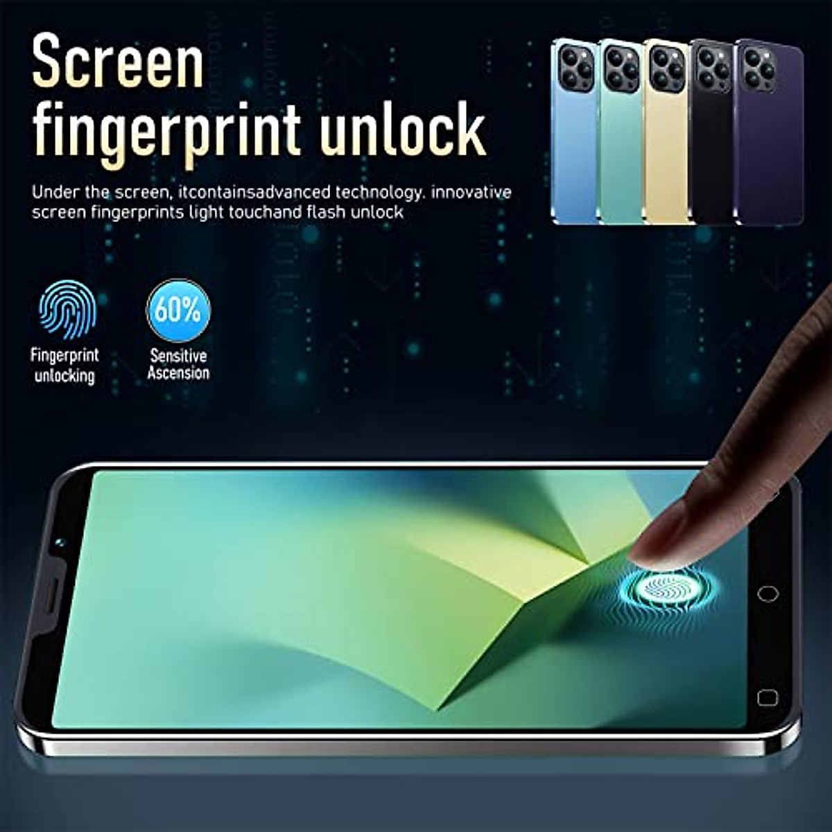 DAUERHAFT Face Recognition Smartphone, 4GB RAM 32GB ROM Dual Card Dual Standby 3G Mobile Phone for Reading Ebooks (US Plug)