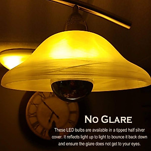 ARGANOL Half Chrome Light Bulb Dimmable 6W (Equivalent 60 Watt), G80/ G25 Globe Shape 2700K Warm White Decorative LED Edison Bulb, Silver Tipped Mirror Larger Light Bulb E26 Base Pack of 4