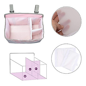 Baby Diaper Caddy Bag Stacker Organize - Nursery Storage Bin for Diapers, Wipes & Toys - Protable Diaper Organizer for Crib Wall (Pink)