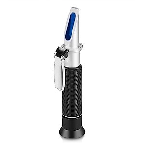 Brix Meter Refractometer, Professional Handheld Alcohol 0-80% Test Refractometer Tester Brix Refractometer Hydrometer with Automatic Temperature Compensation Function for Brewing Beer Wort