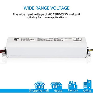 LEONLITE 4W LED Emergency Driver, 120V-277VAC to 3-60VDC, LED Light Emergency Backup Battery, UL Listed, Rechargeable Power Supply, Over 90mins Emergency Time, for Low Bay, Panel Light, Wraparound