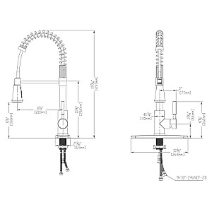 SOKA Kitchen Sink Faucet Single Handle With Pull Down Sprayer 3 Working Mode Stream, Spray & Pause Fit for 1 or 3 Hole