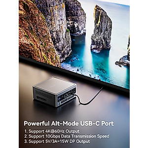 MINISFORUM Venus Series NAB5 Mini PC, 12th Gen Core i5-12450H Micro Compter, 16G DDR4+512G PCIe4.0 SSD, 2X HDMI+2X USB-C 4K@60Hz Output, 2X 2.5G RJ45 Port, 4X USB3.2 Small Form Factor