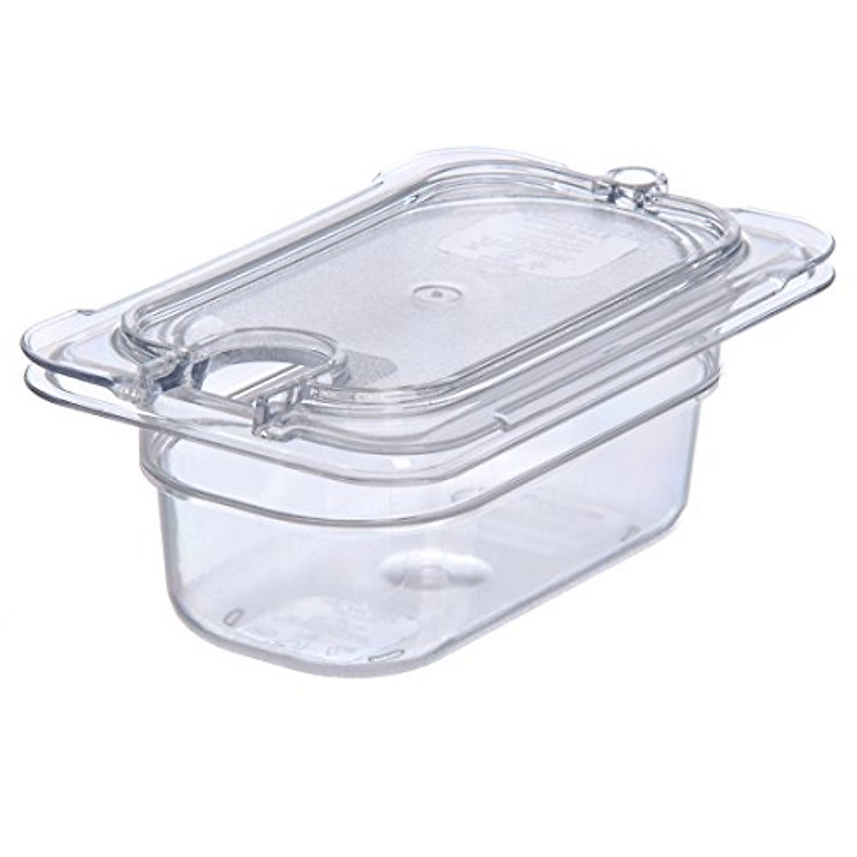 Carlisle FoodService Products 10337U07 StorPlus Ninth Size Polycarbonate Universal Flat Surface Notched Food Pan Lid, Clear (Pack of 6)