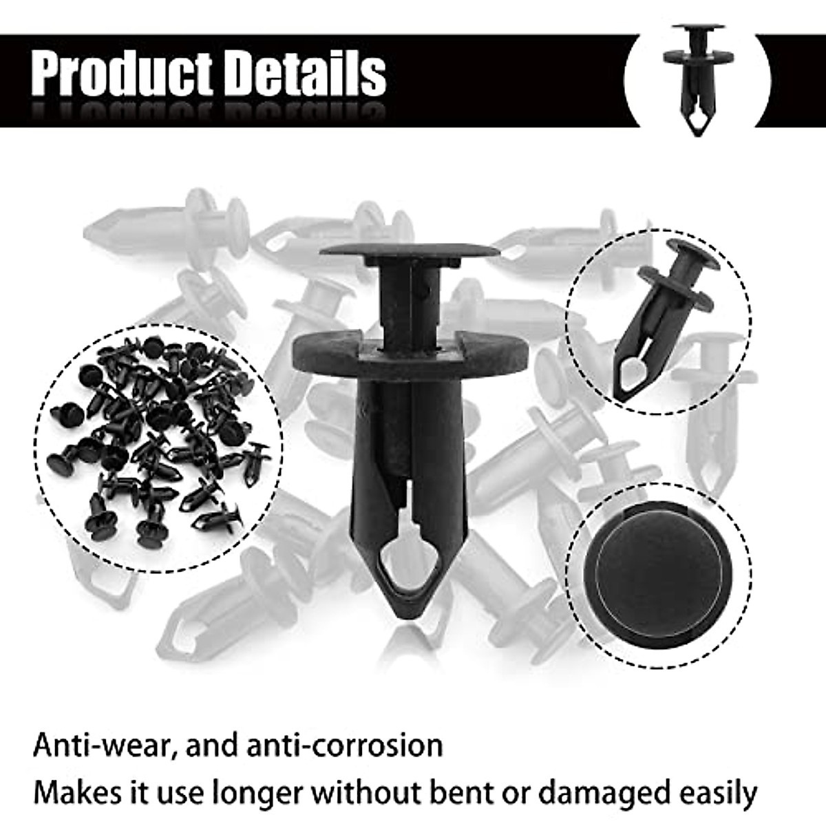 20Pcs Fender Fastener Rivet Push Clips/Body Rivets ATV Push Pins Compatible with Honda Ranger RZR 800 900 Sportsman XP 850 Suzuki Kawasaki Polaris Bumper Fasteners Clips 7661855