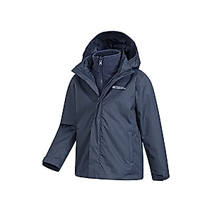 Mountain Warehouse Fell Kids 3 in 1 Jacket - Packaway Hood, Triclimate Coat Navy 11-12 Years